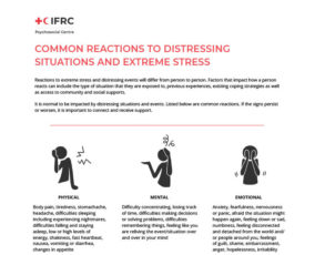 New Infographic: Common reactions to distressing situations and extreme ...